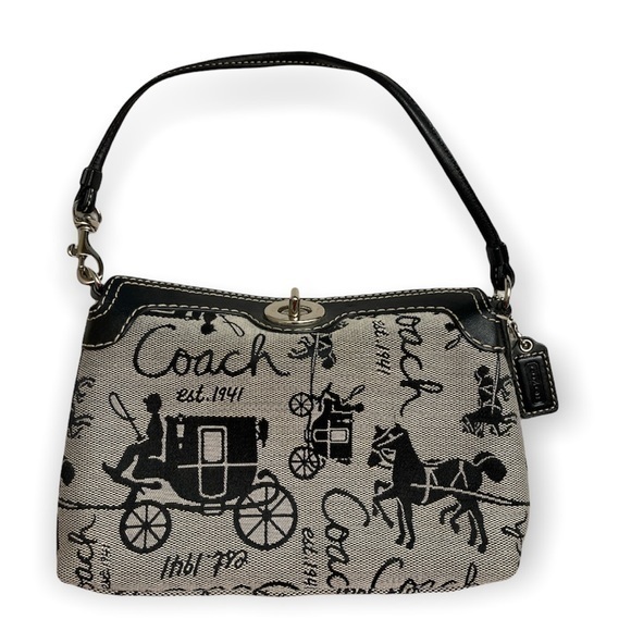 Coach | Bags | Coach Black Gray Carriage Mini Turn Lock Mini Bag | Poshmark